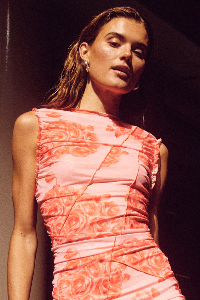 Sutton Dress Rose Print – Noellafashion.dk